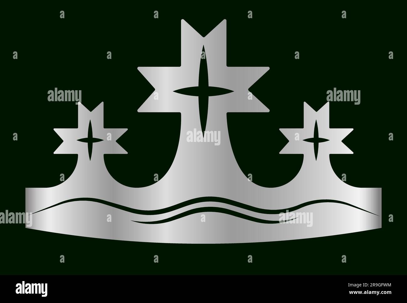 Medieval crown Royal silver crown Celtic cross Design element Vector ...