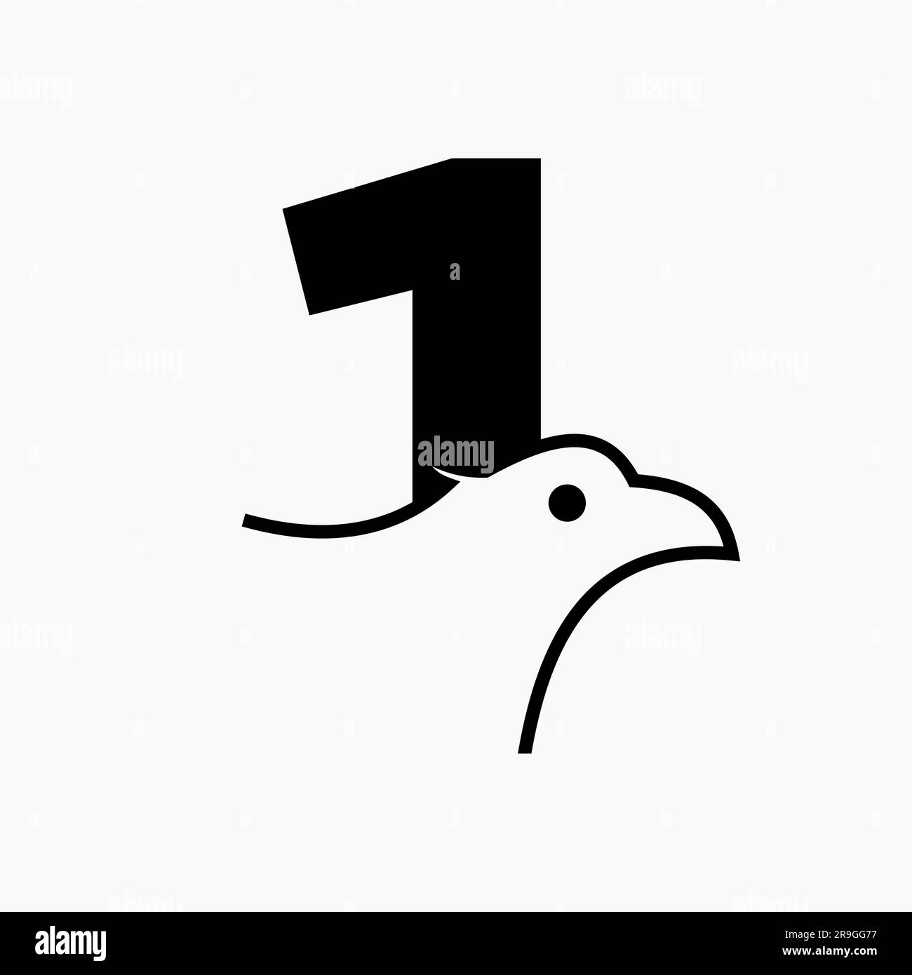 Initial Letter 1 Eagle Logo Design. Transportation Symbol Vector ...