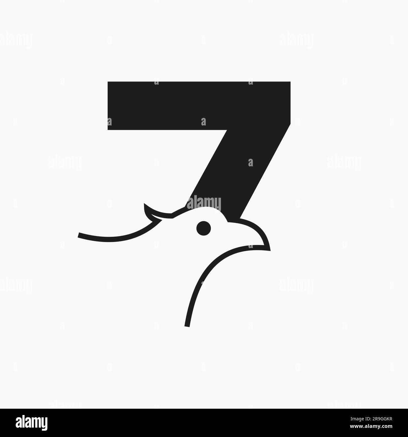 Initial Letter 7 Eagle Logo Design. Transportation Symbol Vector ...