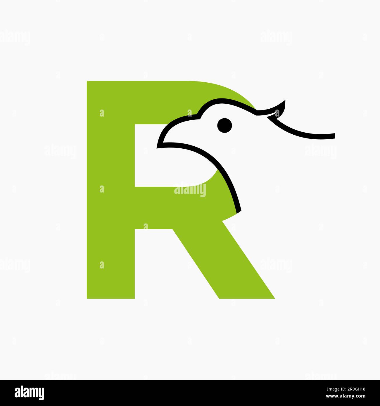 Initial Letter R Eagle Logo Design. Transportation Symbol Vector ...