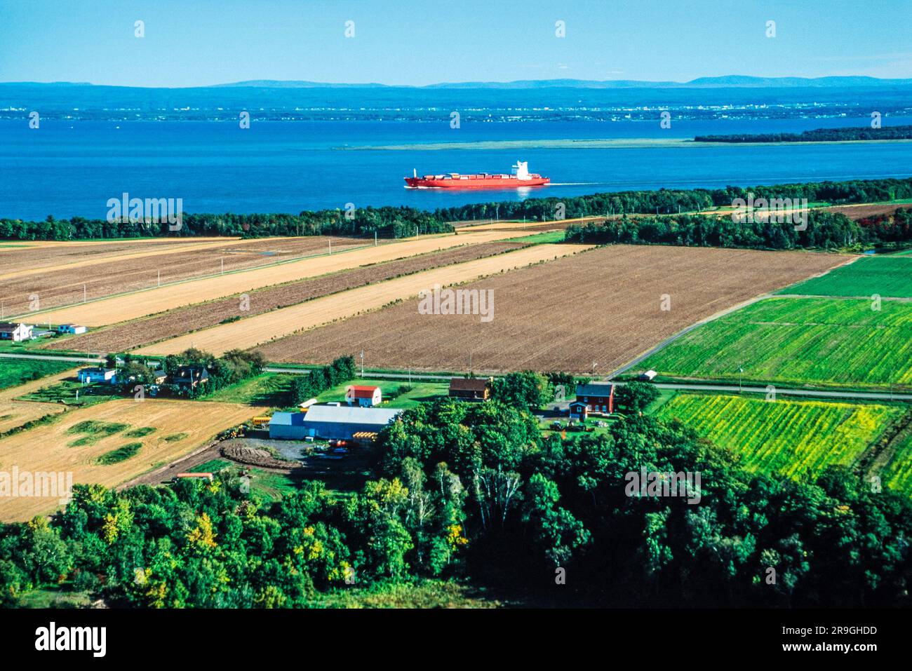 Aerial image of farms in Quebec, Canada Stock Photo - Alamy