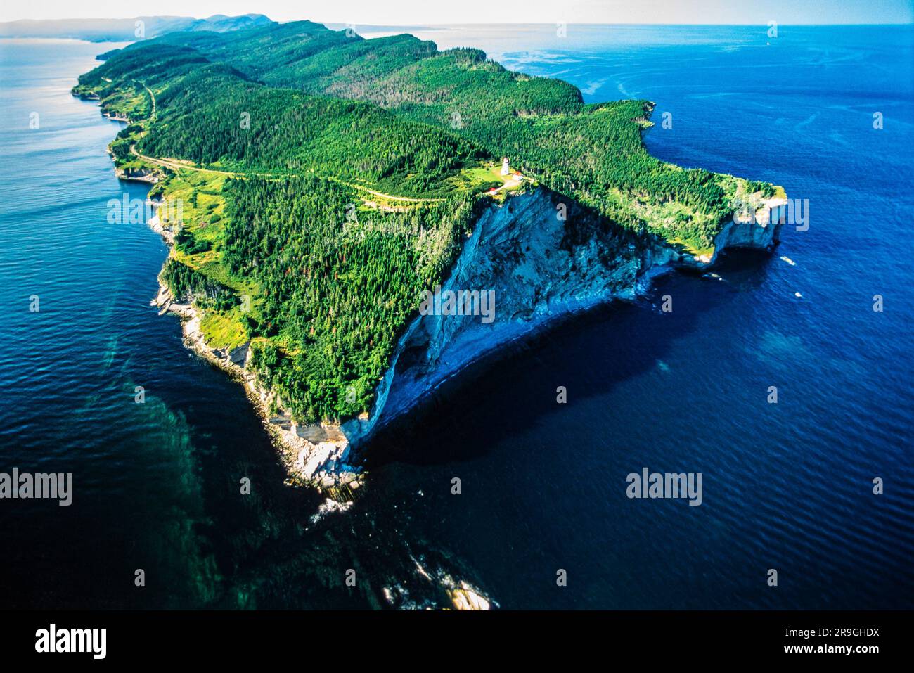 Aerial image of Cape Gaspé Lighthouse, Quebec, Canada Stock Photo - Alamy