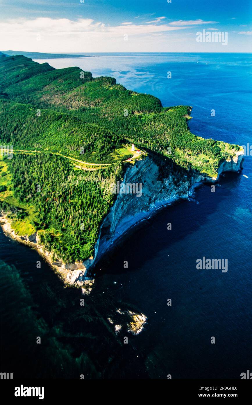 Aerial image of Cape Gaspé Lighthouse, Quebec, Canada Stock Photo - Alamy