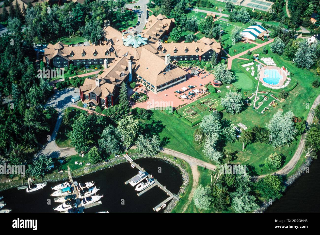 Aerial image of Montebello resort, Quebec, Canada Stock Photo - Alamy