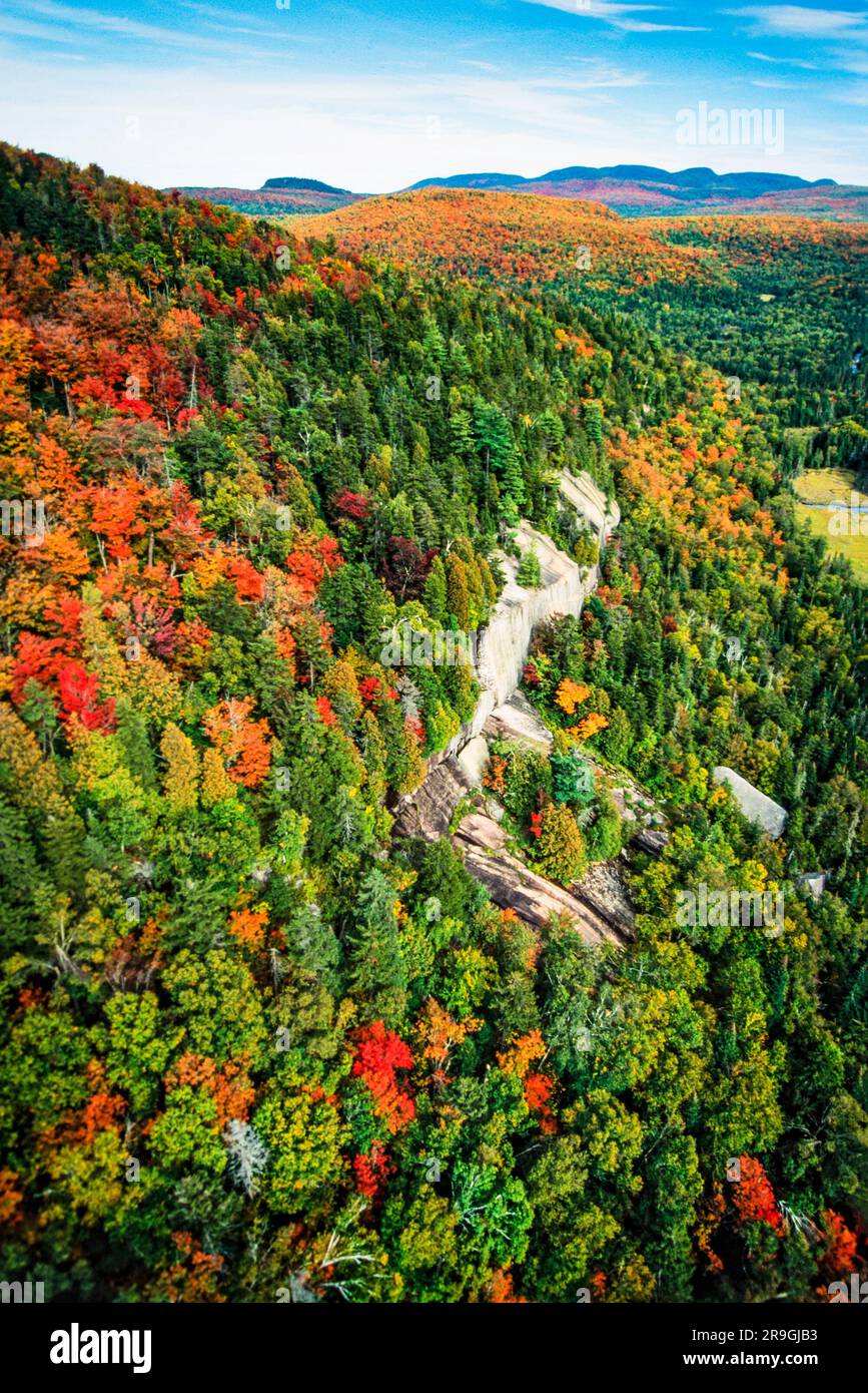 Aerial image of beautiful fall colors in Quebec, Canada Stock Photo - Alamy