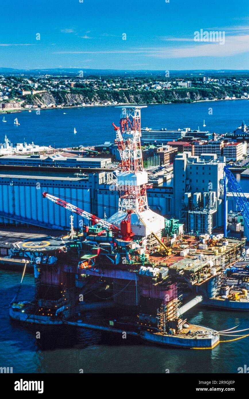 Aerial of oil rig, Quebec City, Quebec, Canada Stock Photo - Alamy
