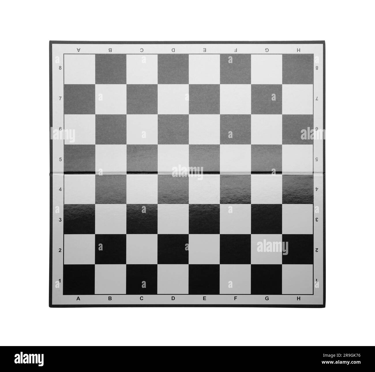Empty checkerboard isolated on white, top view Stock Photo - Alamy