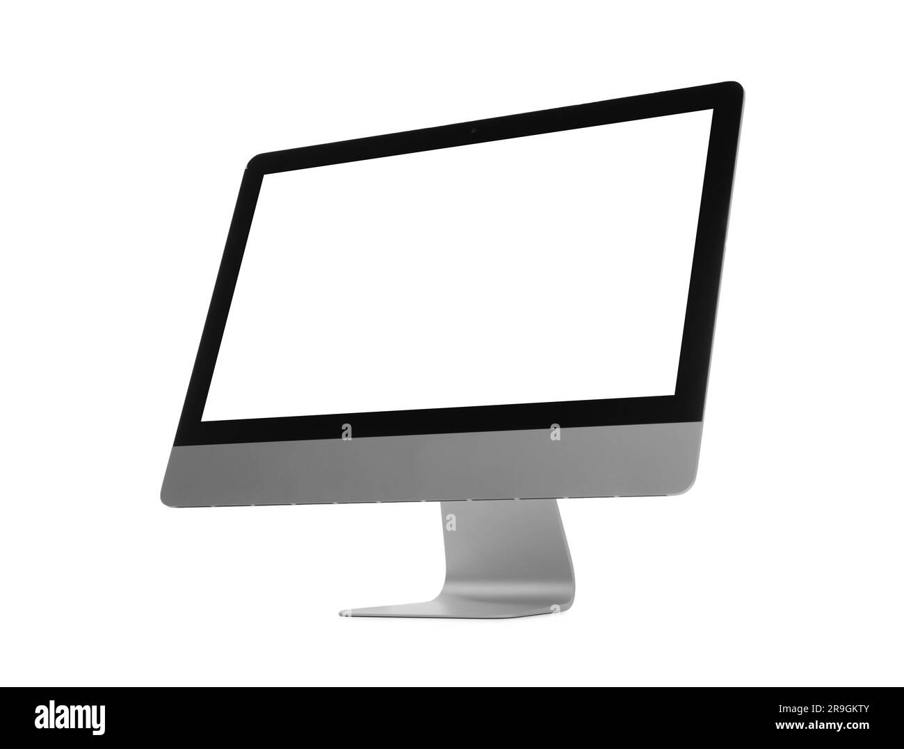 Modern computer with blank screen isolated on white Stock Photo - Alamy