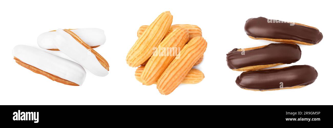 Top view eclairs different hi-res stock photography and images - Alamy