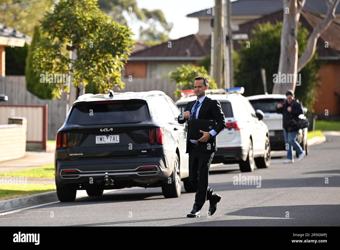 Melbourne, Australia. 27th June, 2023. Victoria Police detectives are ...