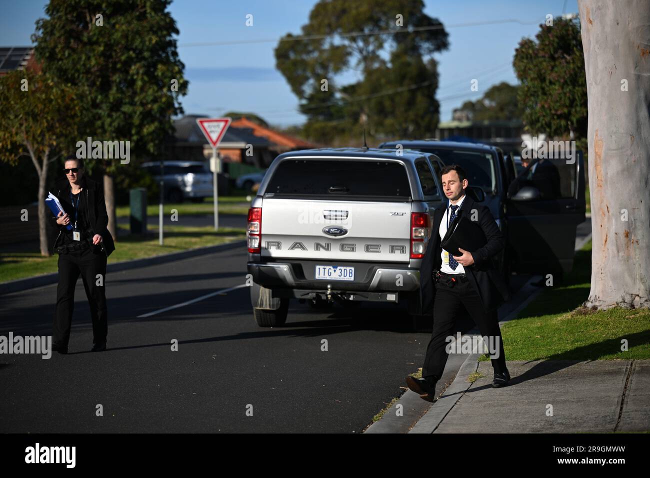Melbourne, Australia. 27th June, 2023. Victoria Police detectives are ...