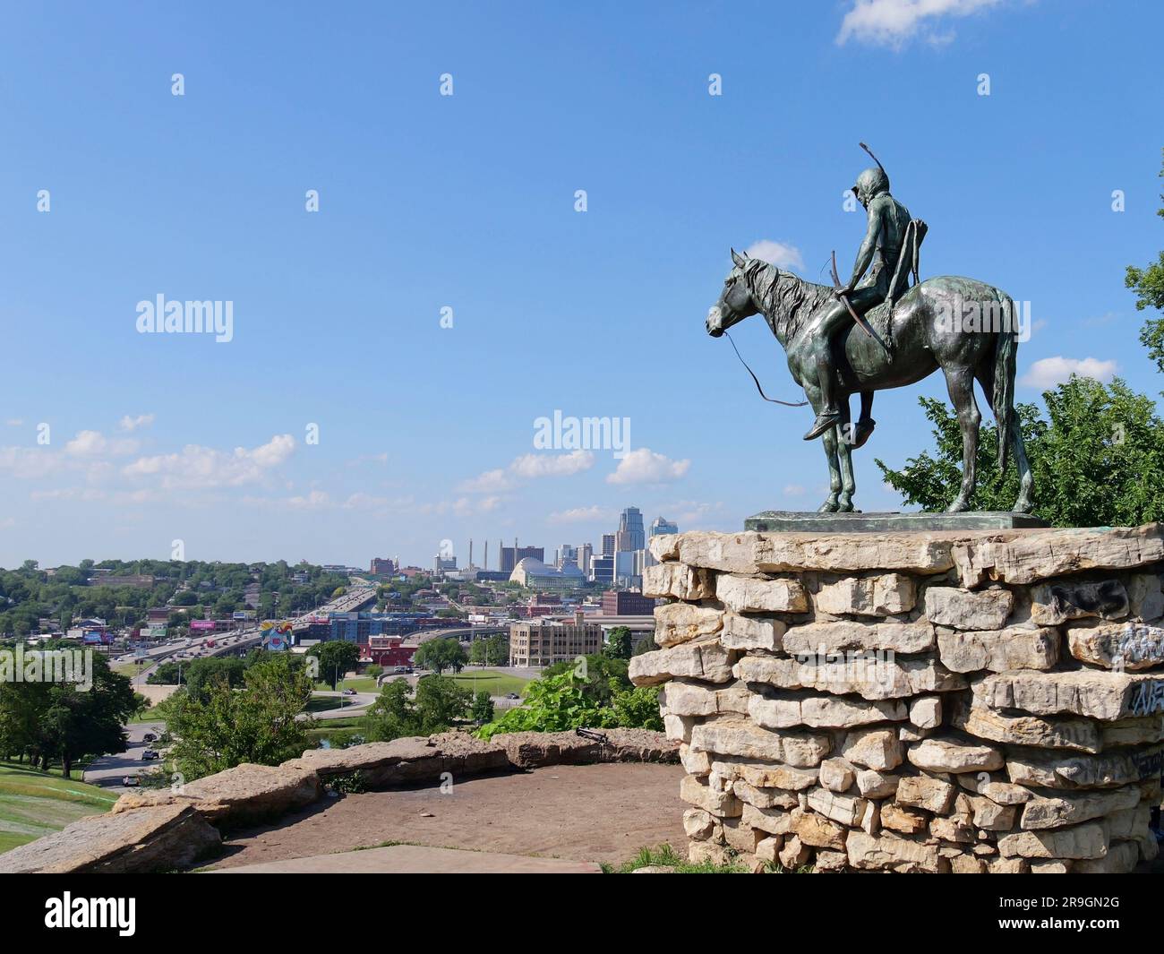 Kansas City, Missouri - June 19, 2023: The Scout Statue Overlooking the ...
