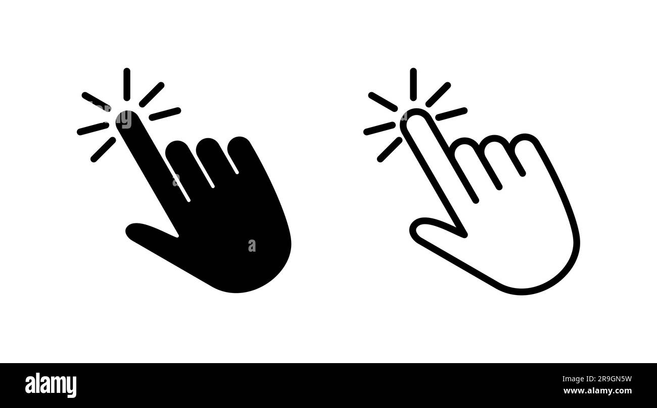 hand click icon vector. clicking finger icon. pointer icon Stock Vector ...