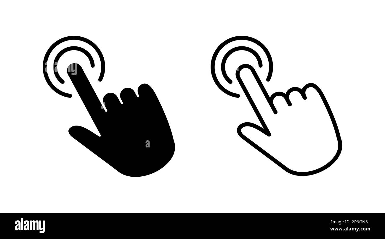 hand click icon vector. clicking finger icon. pointer icon Stock Vector ...