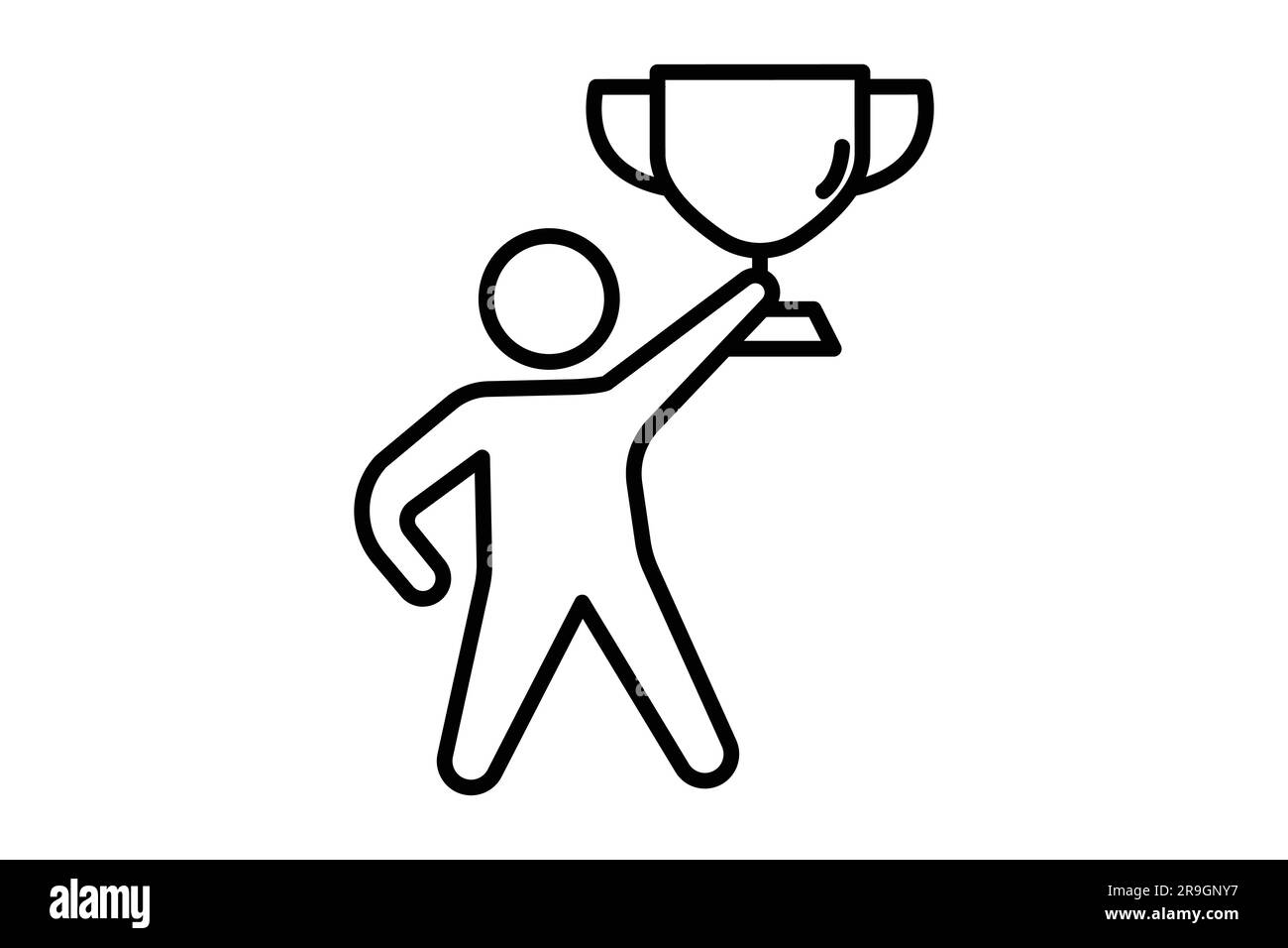 Winner icon. Man holding trophy cup. icon related to celebration ...
