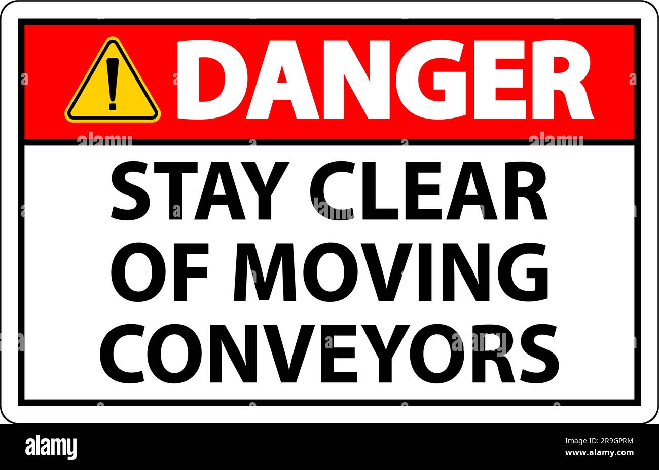 Danger Sign Moving Conveyors Stay Clear Stock Vector Image & Art - Alamy