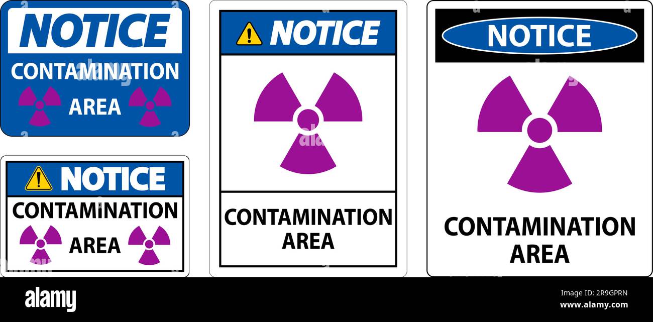 Notice Radioactive Materials Sign Caution Contamination Area Stock ...