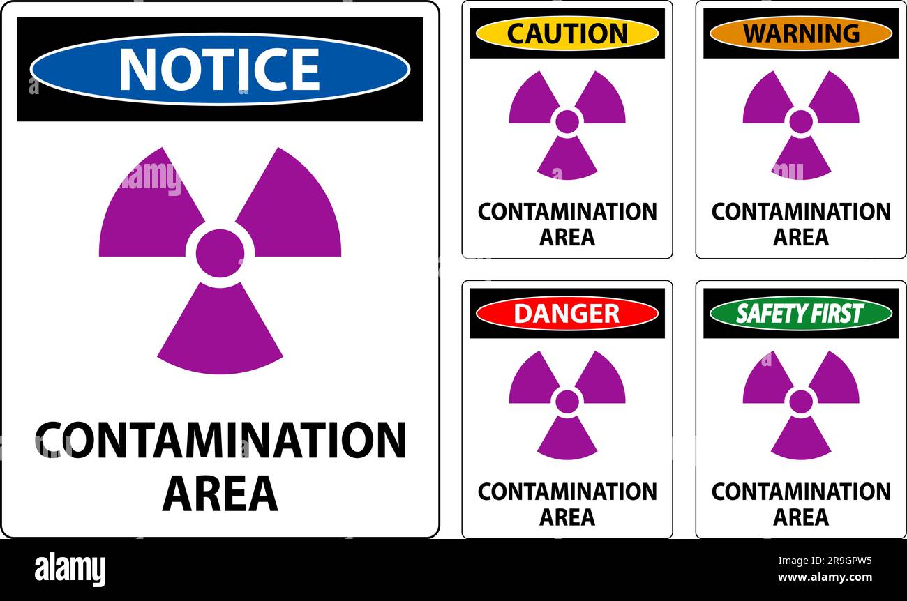 Radioactive Materials Sign Caution Contamination Area Stock Vector ...