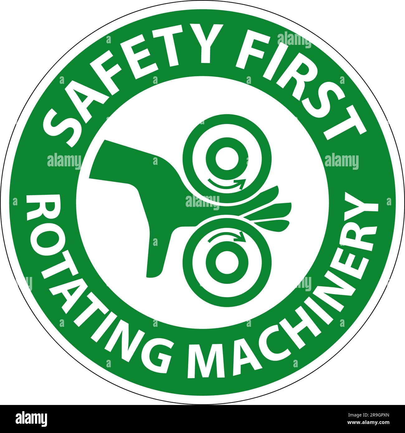 Safety First Sign Rotating Machinery Keep Hands Away Stock Vector Image ...