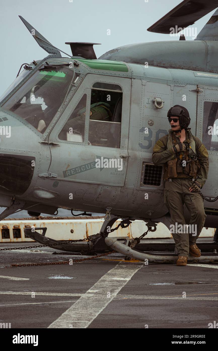 U.S. Marine Corps Sgt. Christopher Williams, a UH-1Y Venom crew chief ...