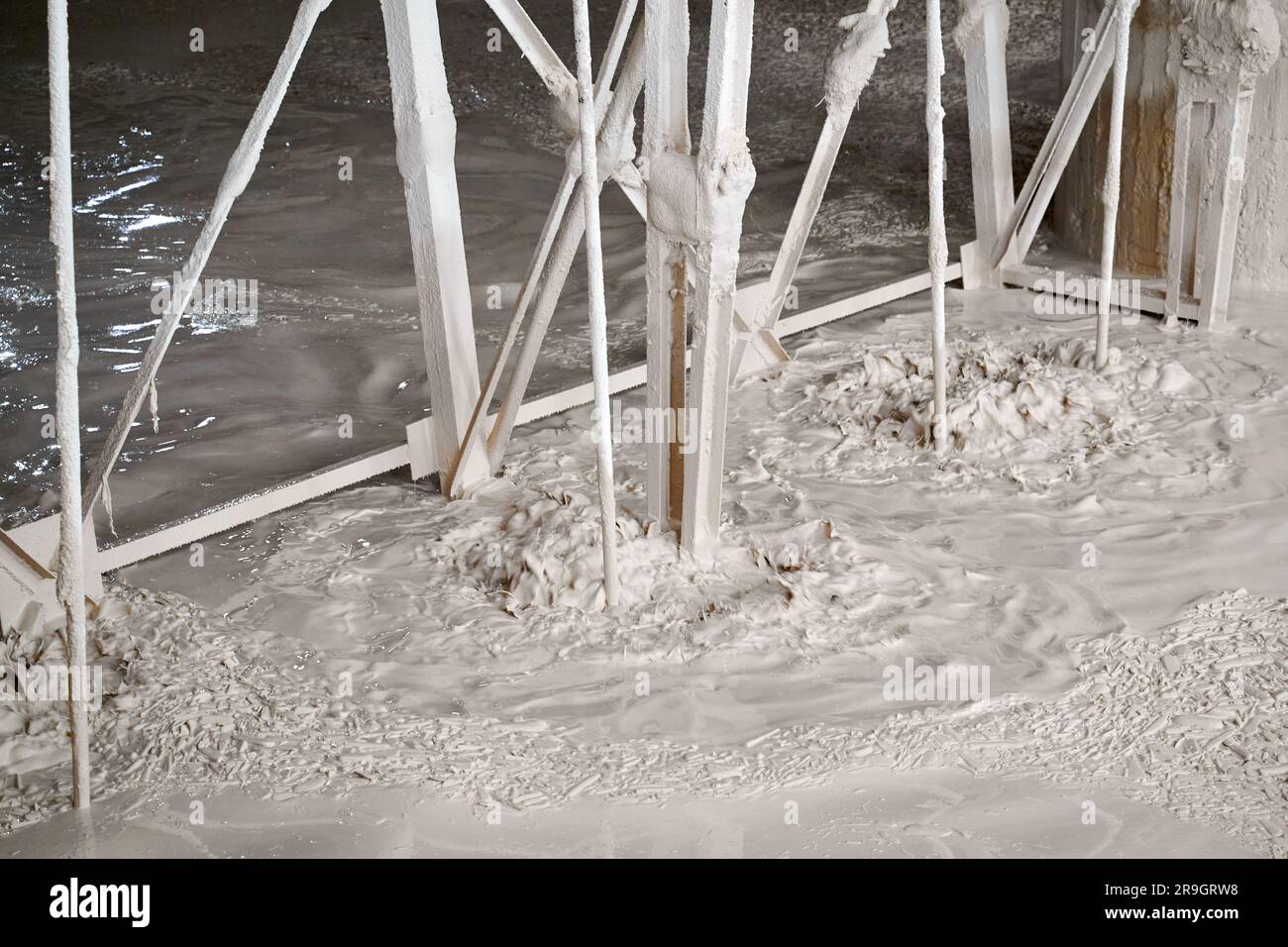 Pool for preparation of sludge for gas silica blocks Stock Photo - Alamy