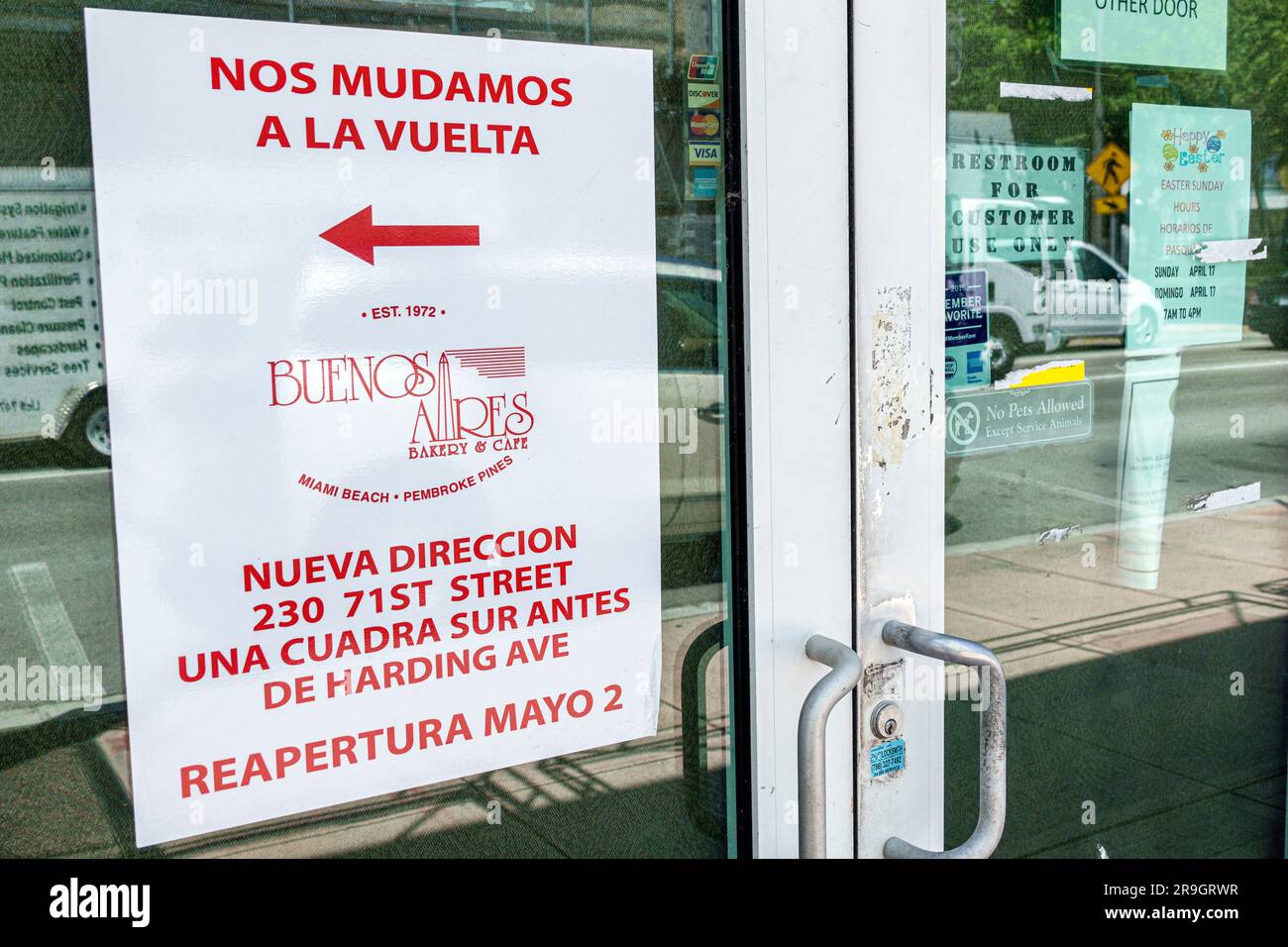 Bakery cafe move moved new location sign door hi-res stock photography ...