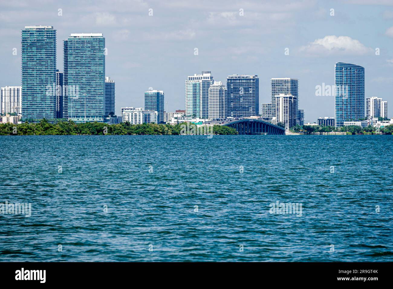 Miami Florida,Biscayne Bay water,Edgewater Midtown high rise waterfront ...