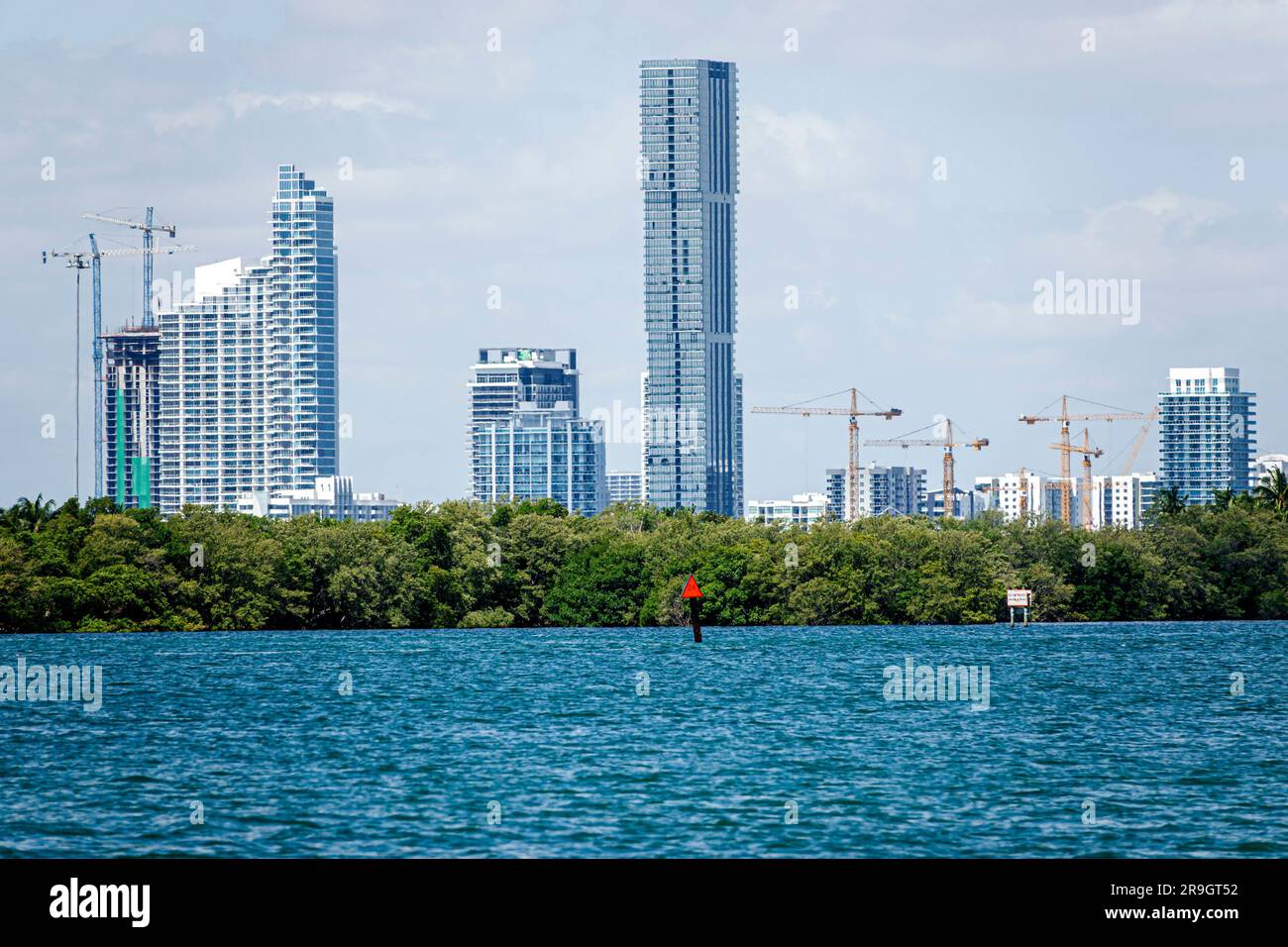 Miami Florida,Biscayne Bay water,Edgewater Midtown high rise waterfront ...