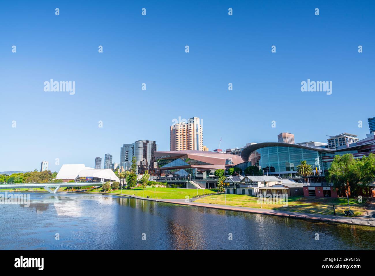 River Torrens and the Adelaide Skyline in South Australia Stock Photo ...