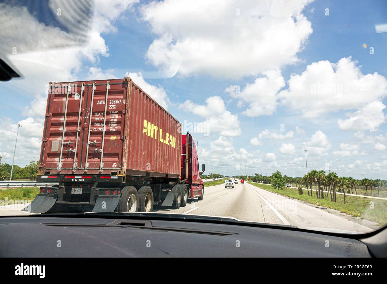 Palm Bay Florida,I-95 Interstate 95 highway,tractor semi-trailer truck ...