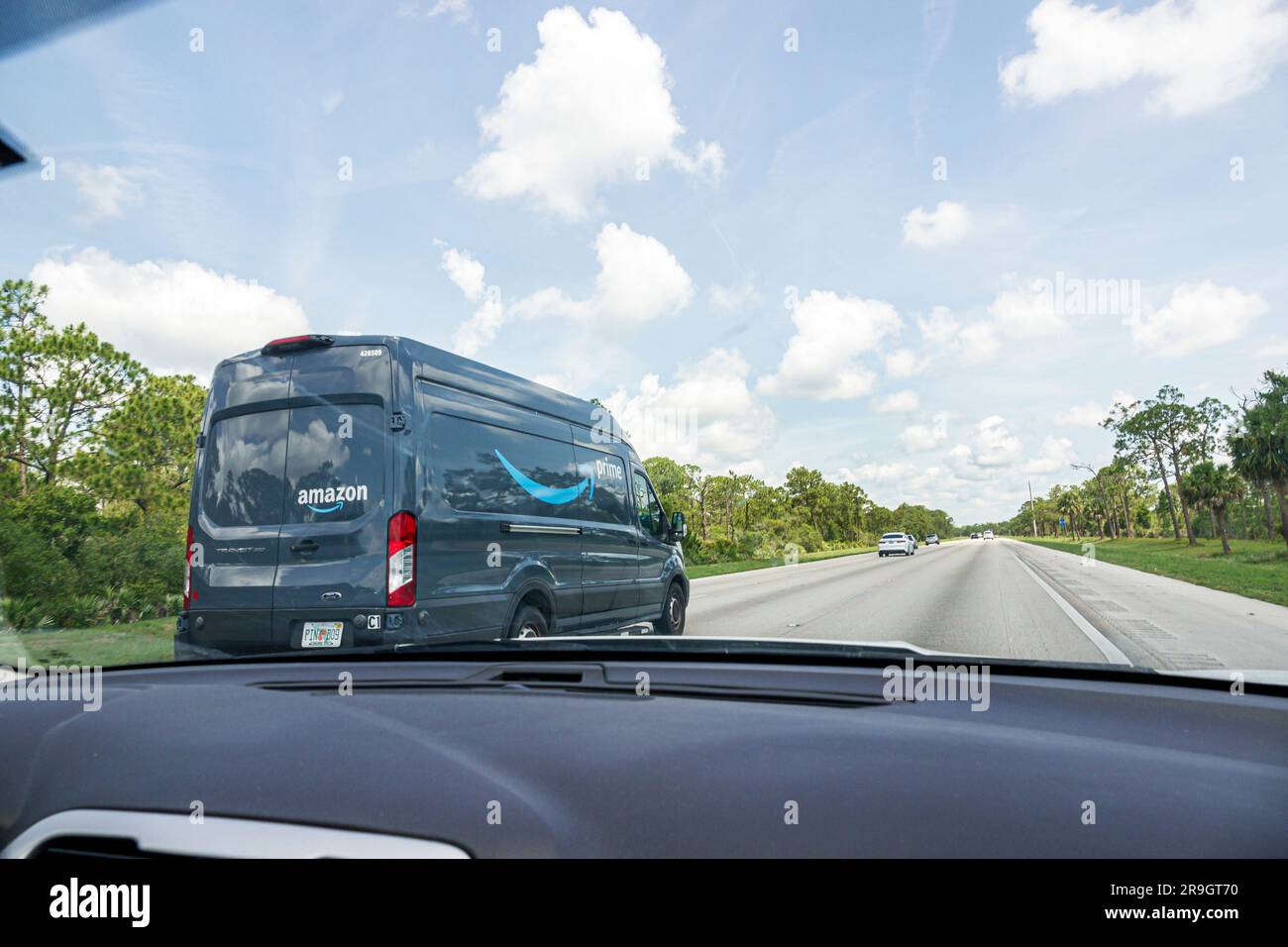 Palm Bay Florida,I-95 Interstate 95 highway,Amazon Prime delivery van ...
