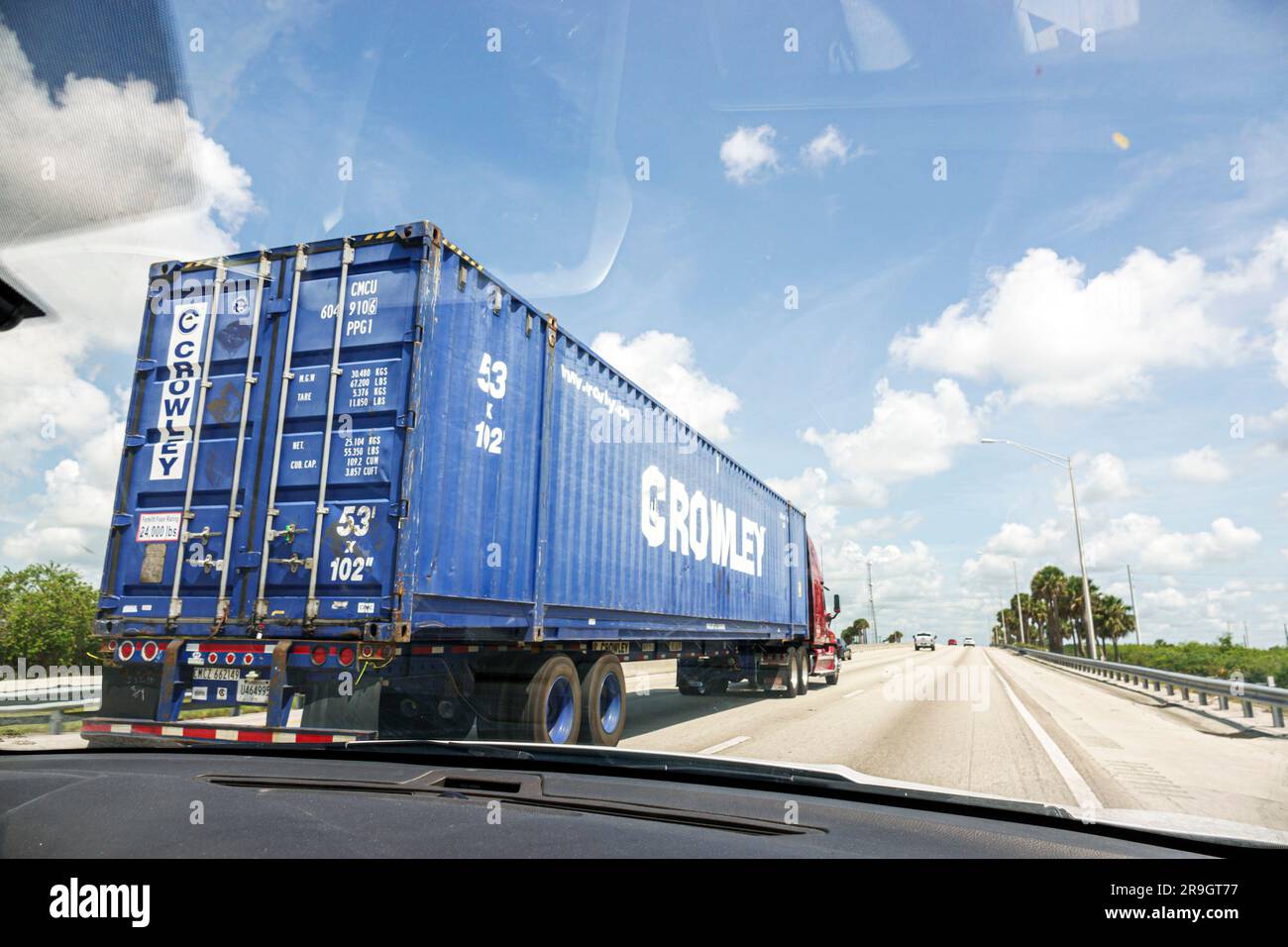 Palm Bay Florida,I-95 Interstate 95 highway,tractor semi-trailer truck ...