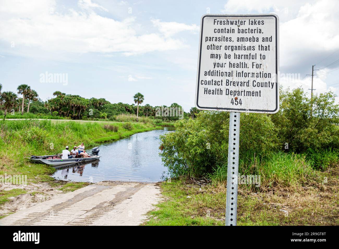 Mims Florida,Six 6 Mile Creek Park,sign freshwater lake bacteria ...