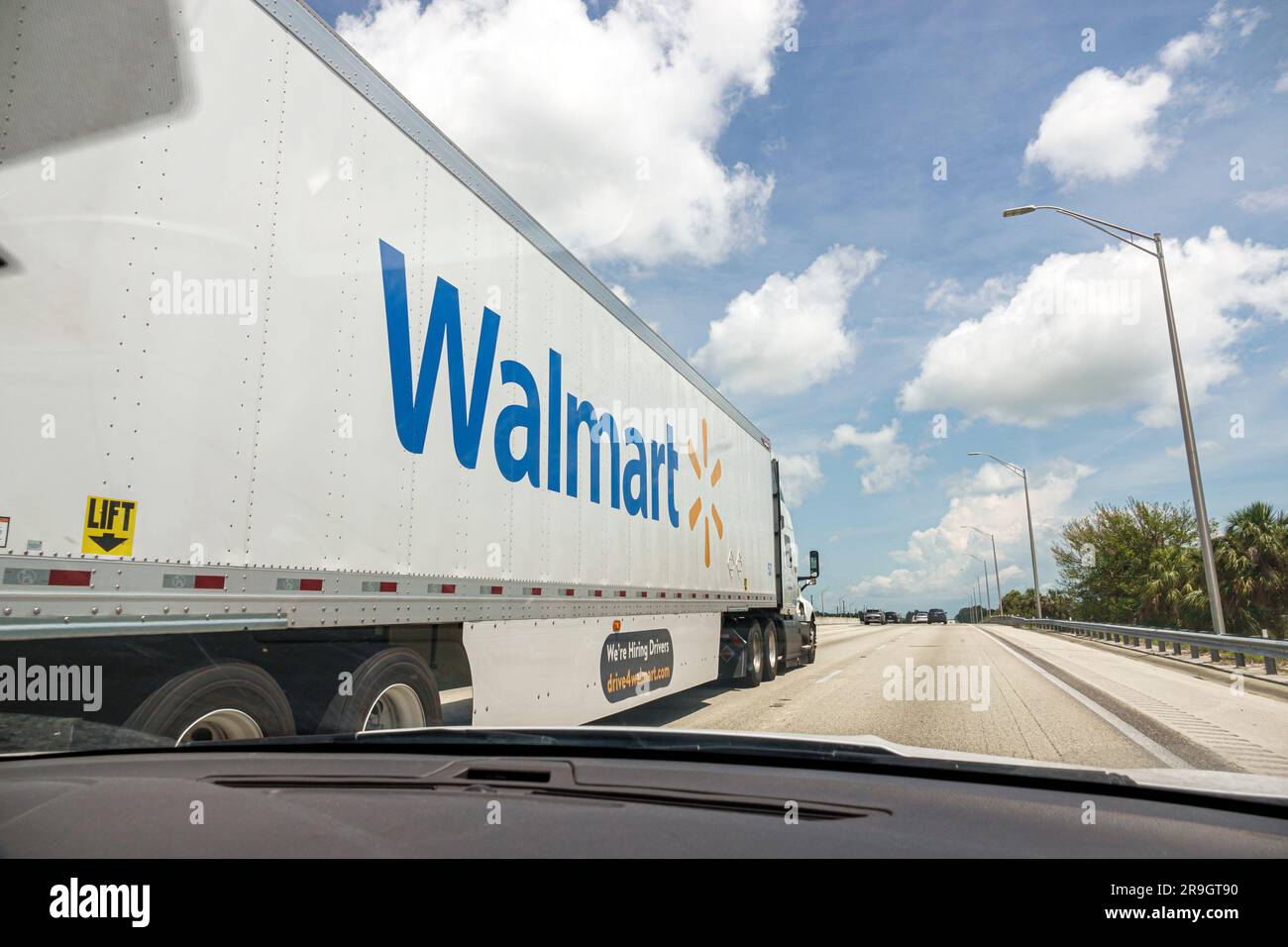 Palm Bay Florida,I-95 Interstate 95 highway,Walmart tractor semi ...