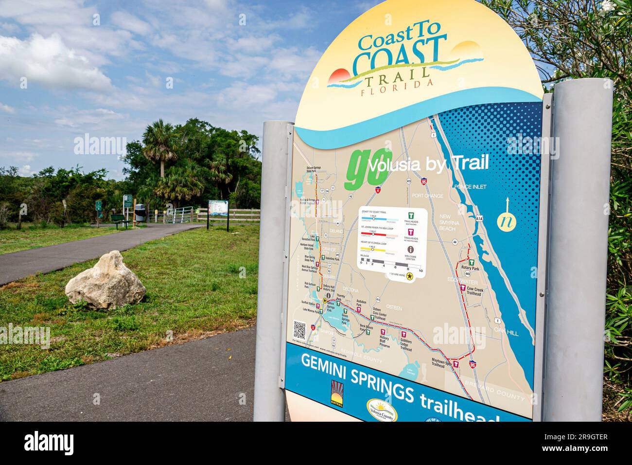 DeBary Florida,Gemini Springs Trailhead,sign map information,Coast to ...