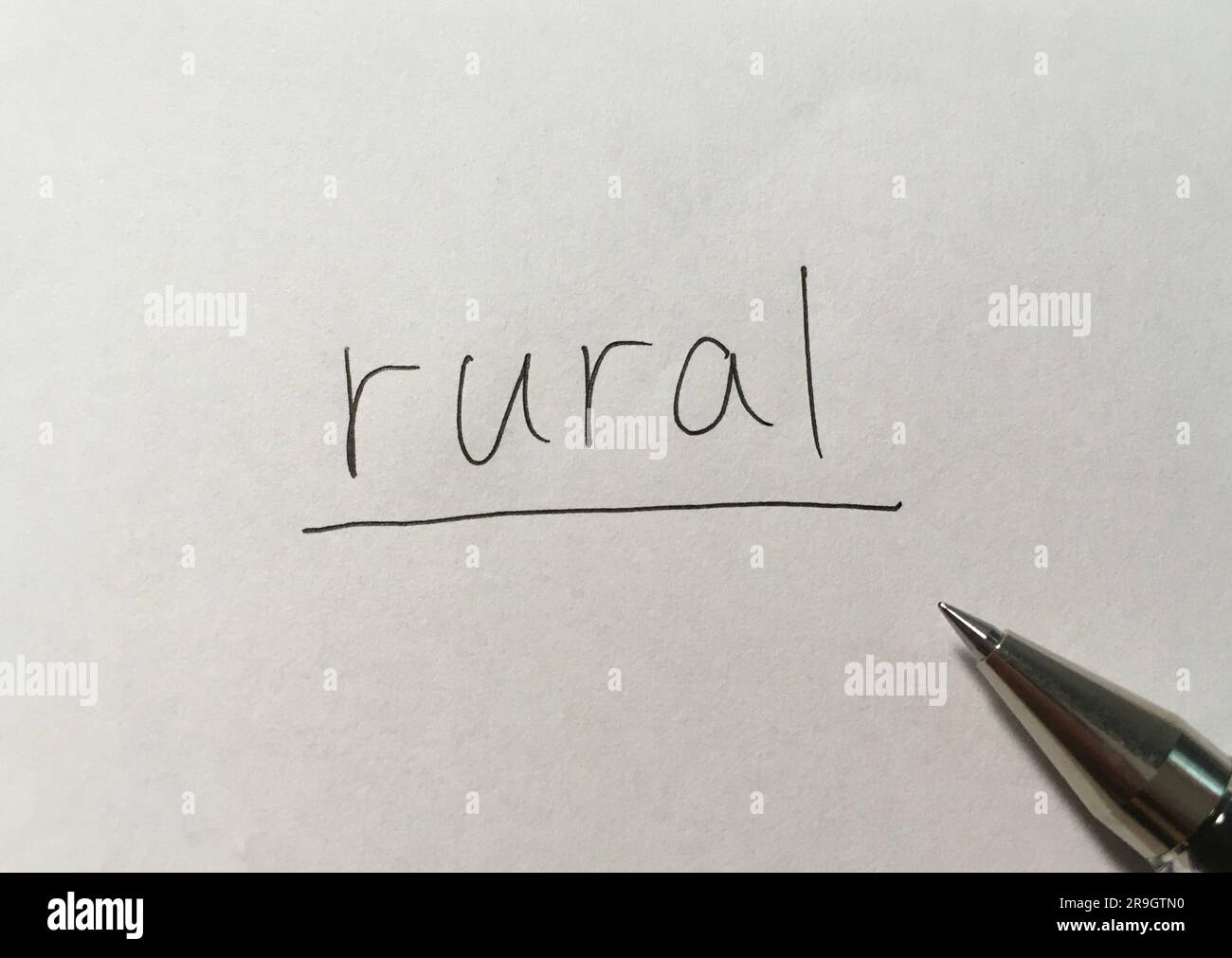 Rural concept word on paper background Stock Photo - Alamy