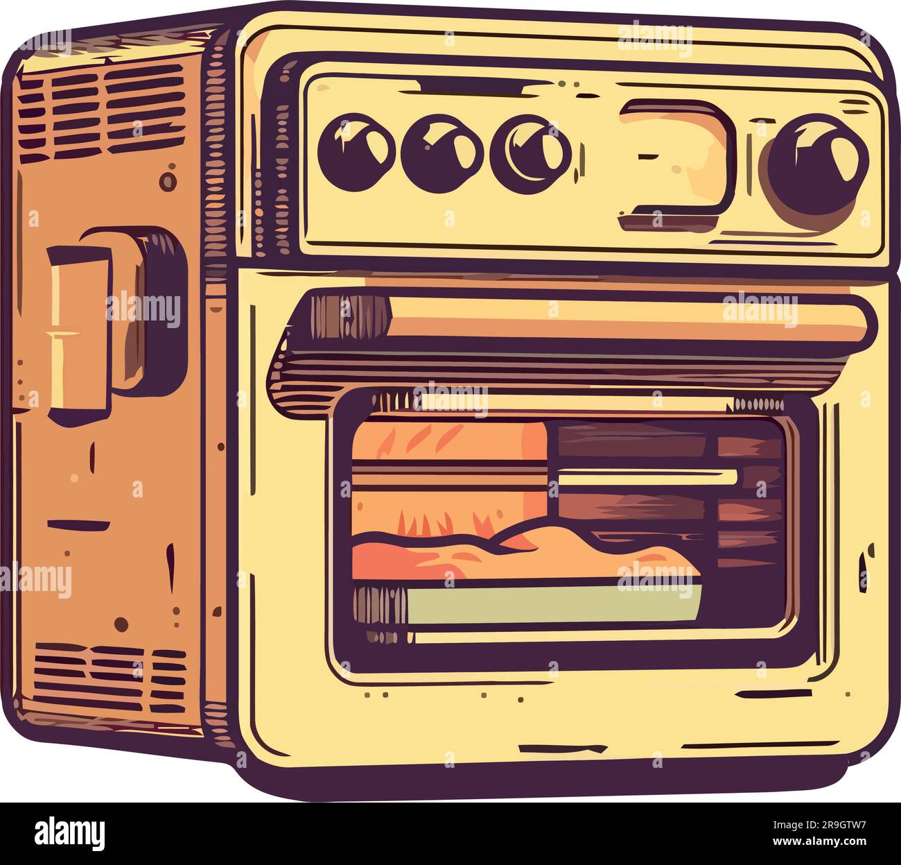 yellow oven design illustration over white Stock Vector Image & Art - Alamy