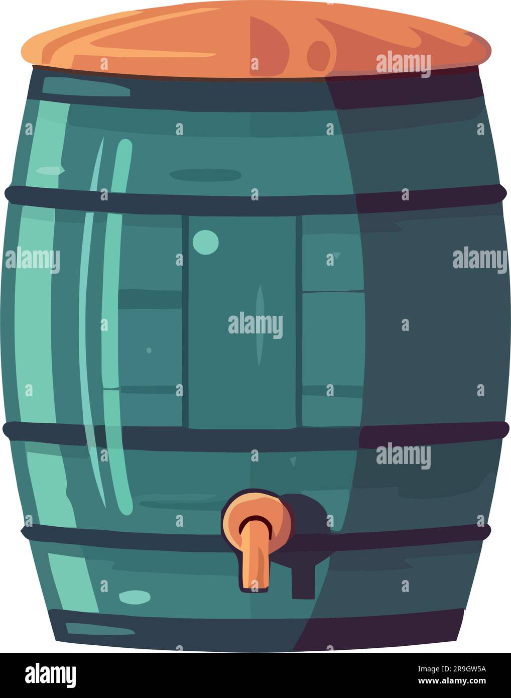 Old barrel illustration over white Stock Vector Image & Art - Alamy