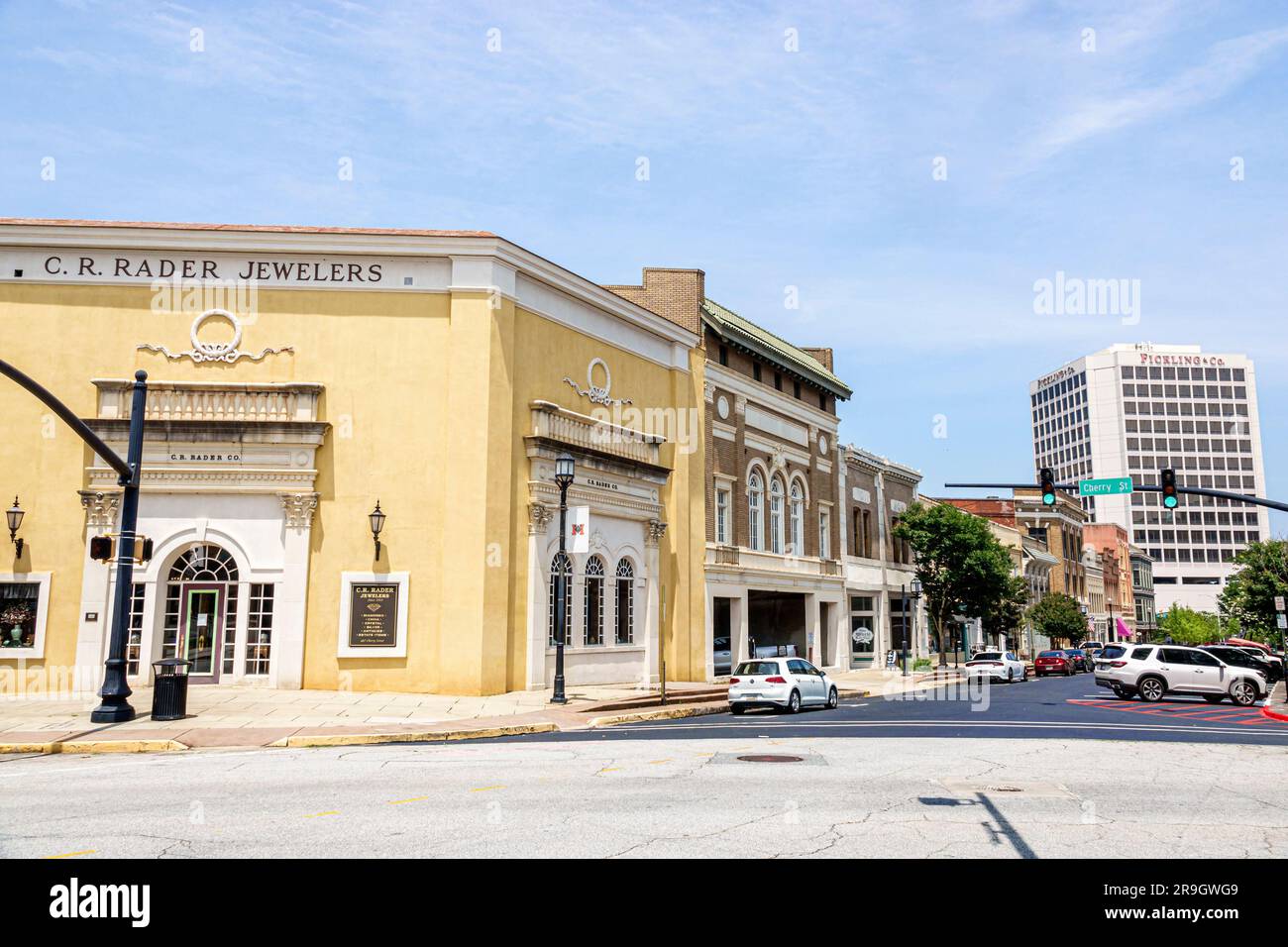 Macon Georgia,Cotton Avenue,historic downtown city skyline restored ...