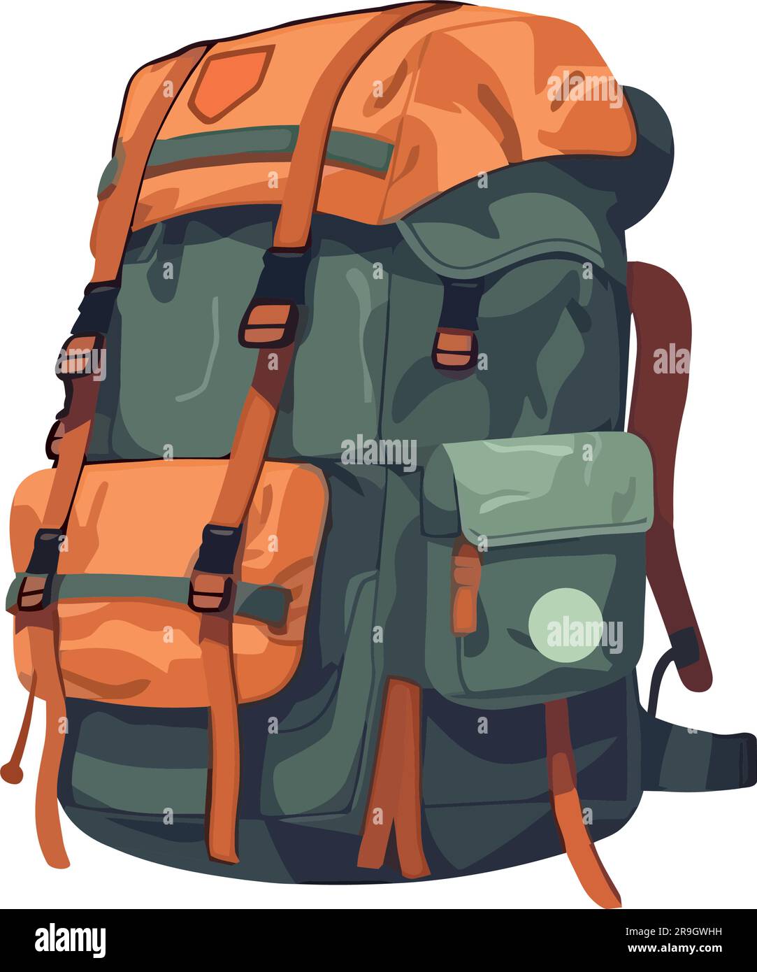 Hiking backpack symbol for adventure over white Stock Vector Image ...