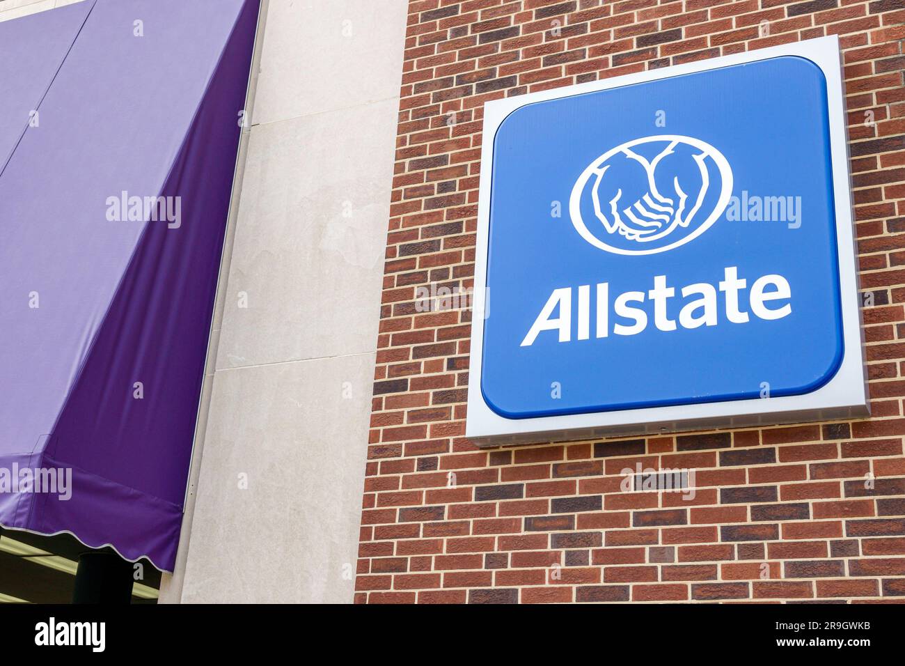 Macon Georgia,Allstate Insurance sign logo,outside exterior,building ...