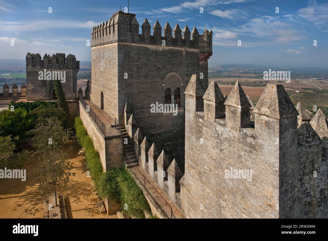 Impressive and intimidating walls at Almodovar Castle in Spain Stock ...