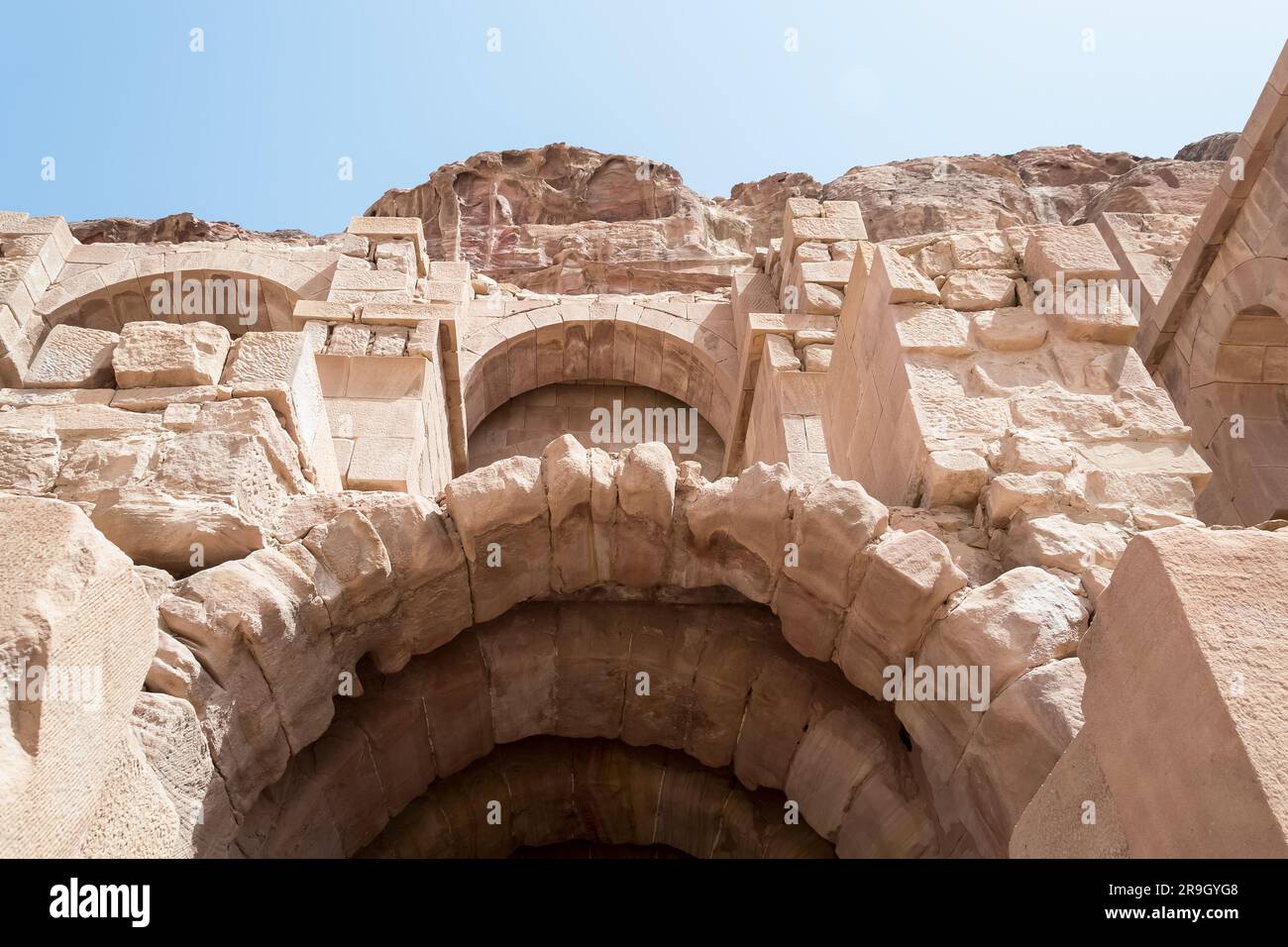 View of the magnificent ruins of ancient Petra at Wadi Mousa, the ...