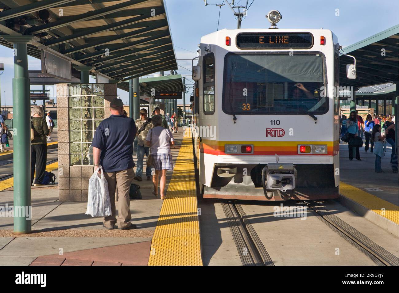 Light Rail train leaves station Denver CO Stock Photo - Alamy