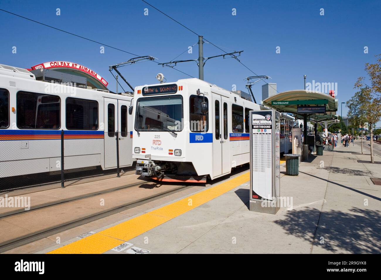 Light Rail trains at station Denver CO Stock Photo - Alamy
