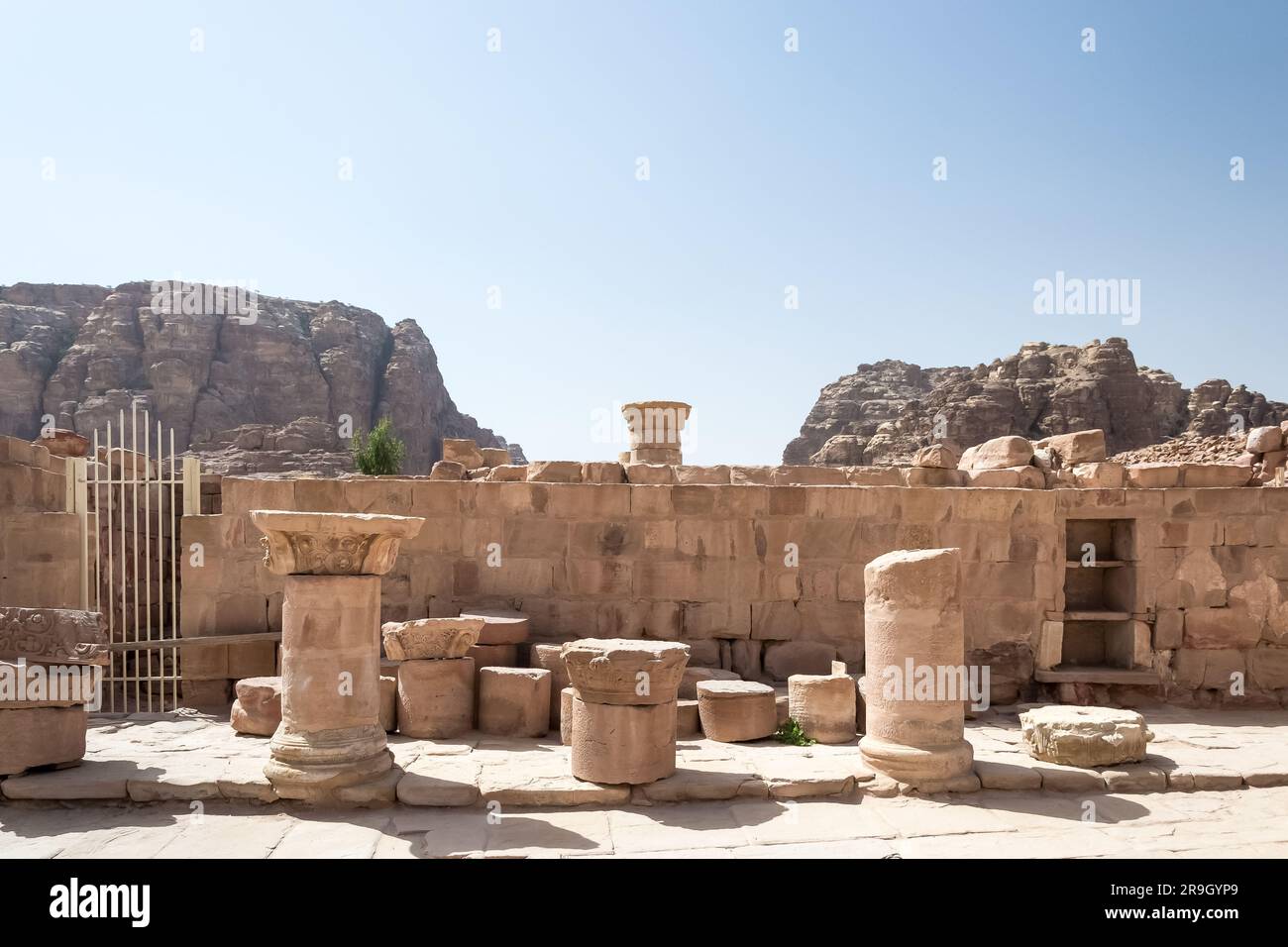 View of the magnificent ruins of ancient Petra at Wadi Mousa, the ...