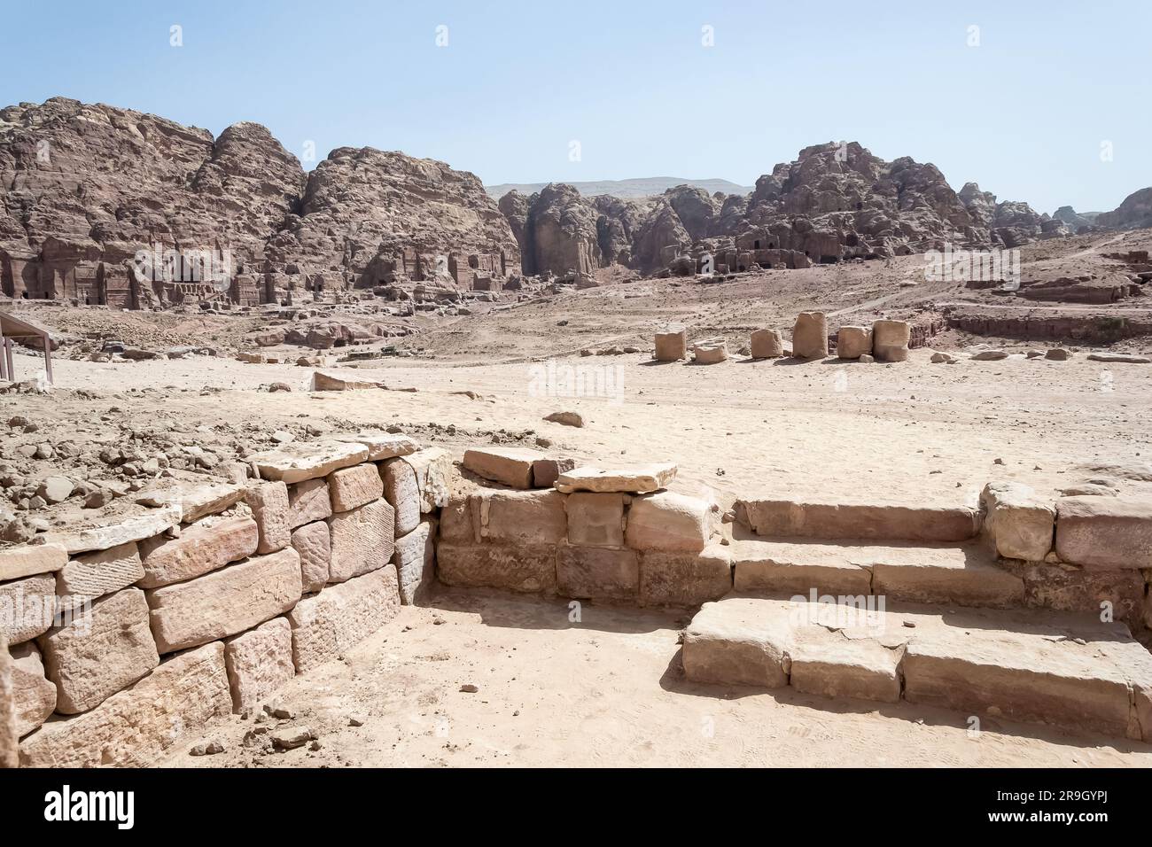 View of the magnificent ruins of ancient Petra at Wadi Mousa, the ...