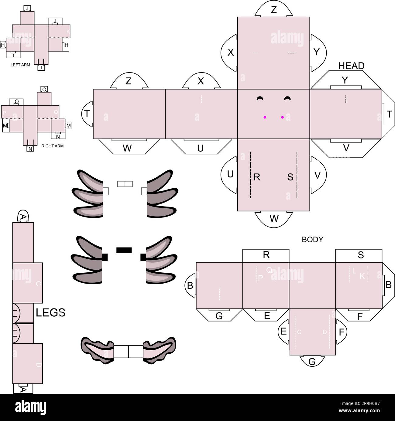 axolotl character cartoon illustration cube craft design in vector ...