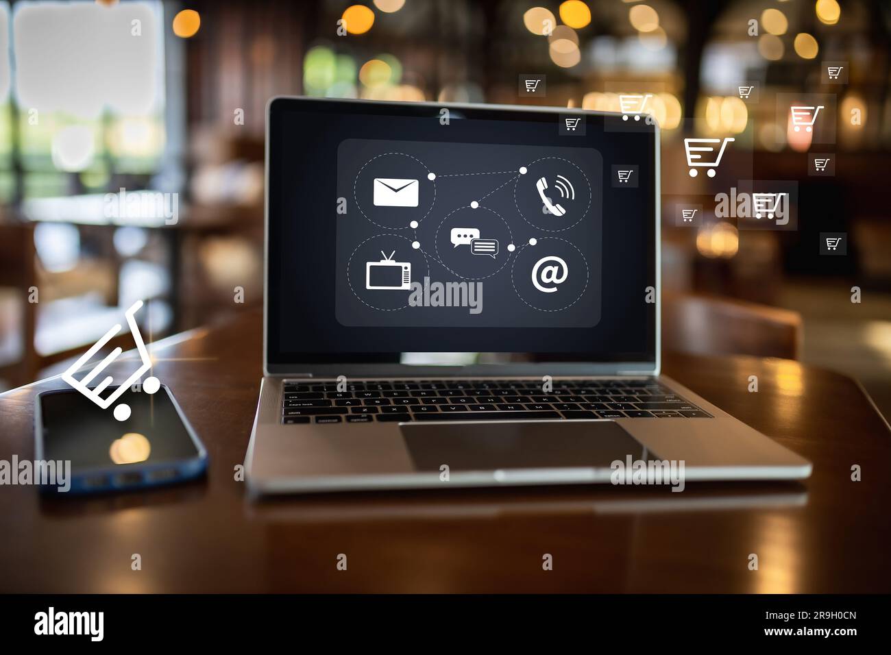 online shopping marketing concept digital internet network technology ...