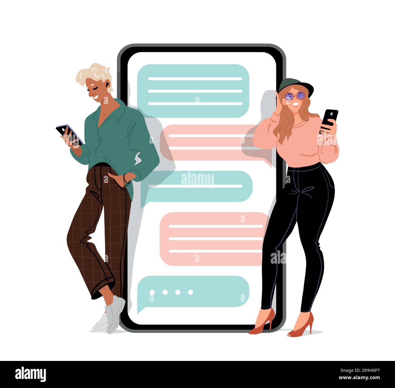 Long distance conversation Stock Vector Images - Alamy